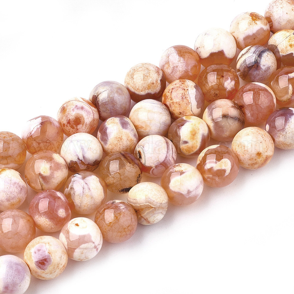 Wholesale Natural Fire Crackle Agate Beads Strands - Pandahall.com