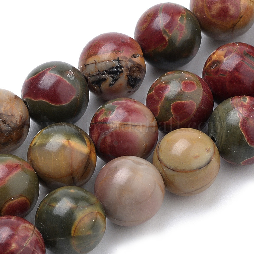 Wholesale Natural Polychrome Jasper/Picasso Stone/Picasso Jasper Beads ...