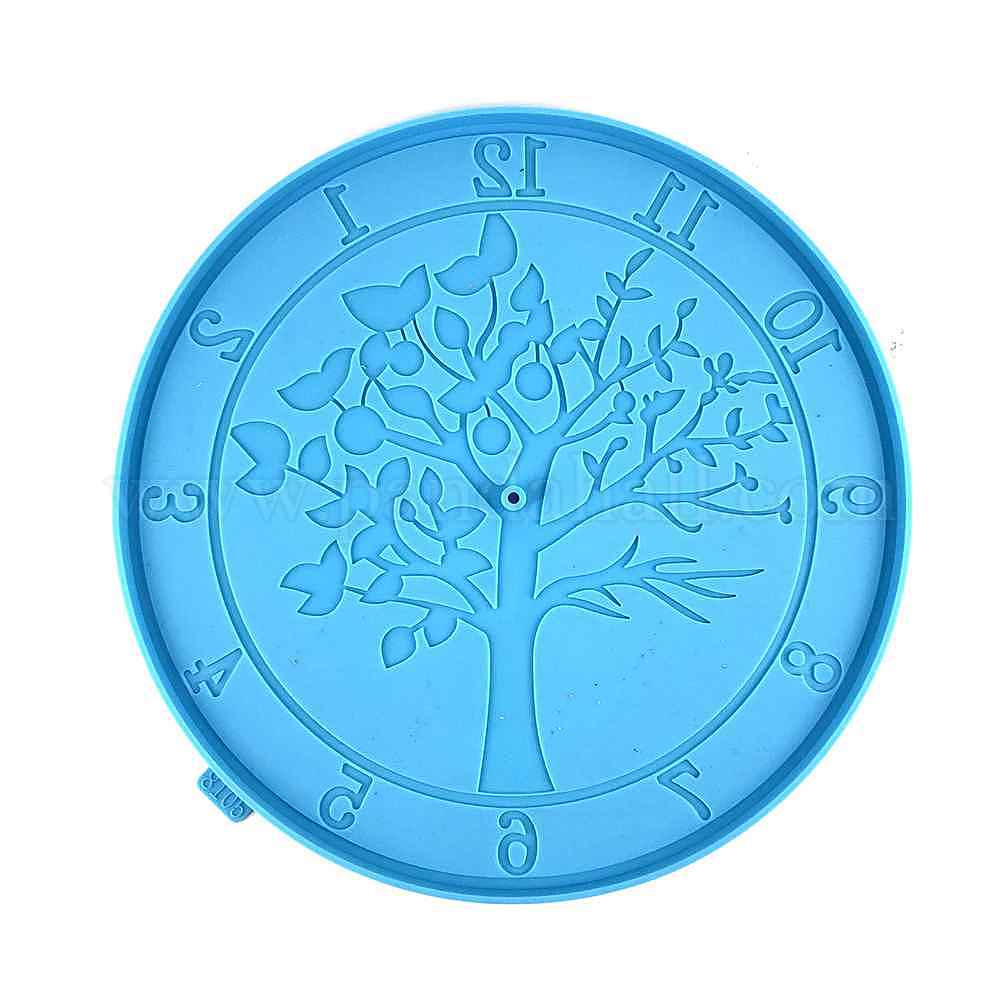 Wholesale DIY Food Grade Silicone Round with Tree of Life Clock Molds ...