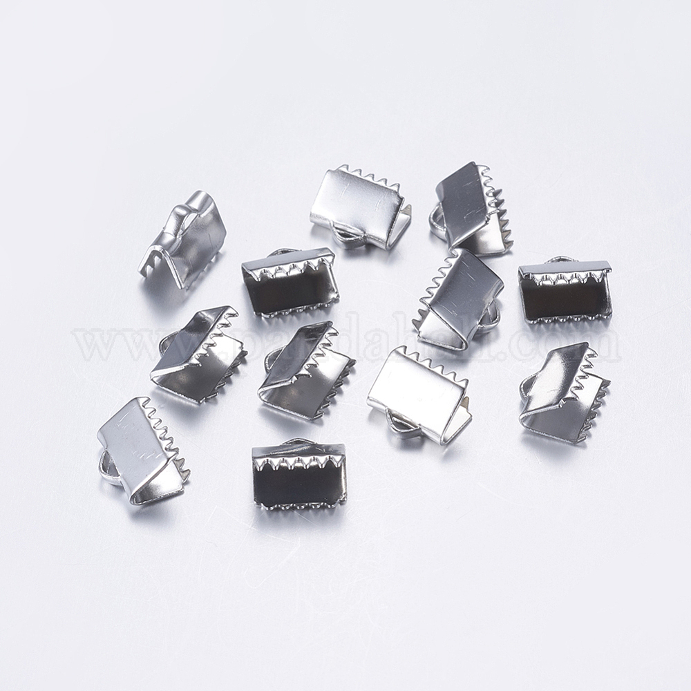 Wholesale Tarnish Resistant 304 Stainless Steel Ribbon Crimp Ends ...