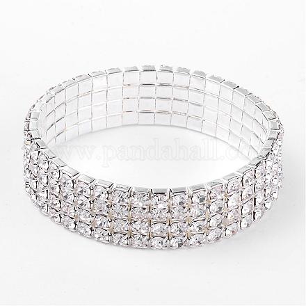 Wholesale 4 Row stretch Rhinestone Bracelet - Pandahall.com
