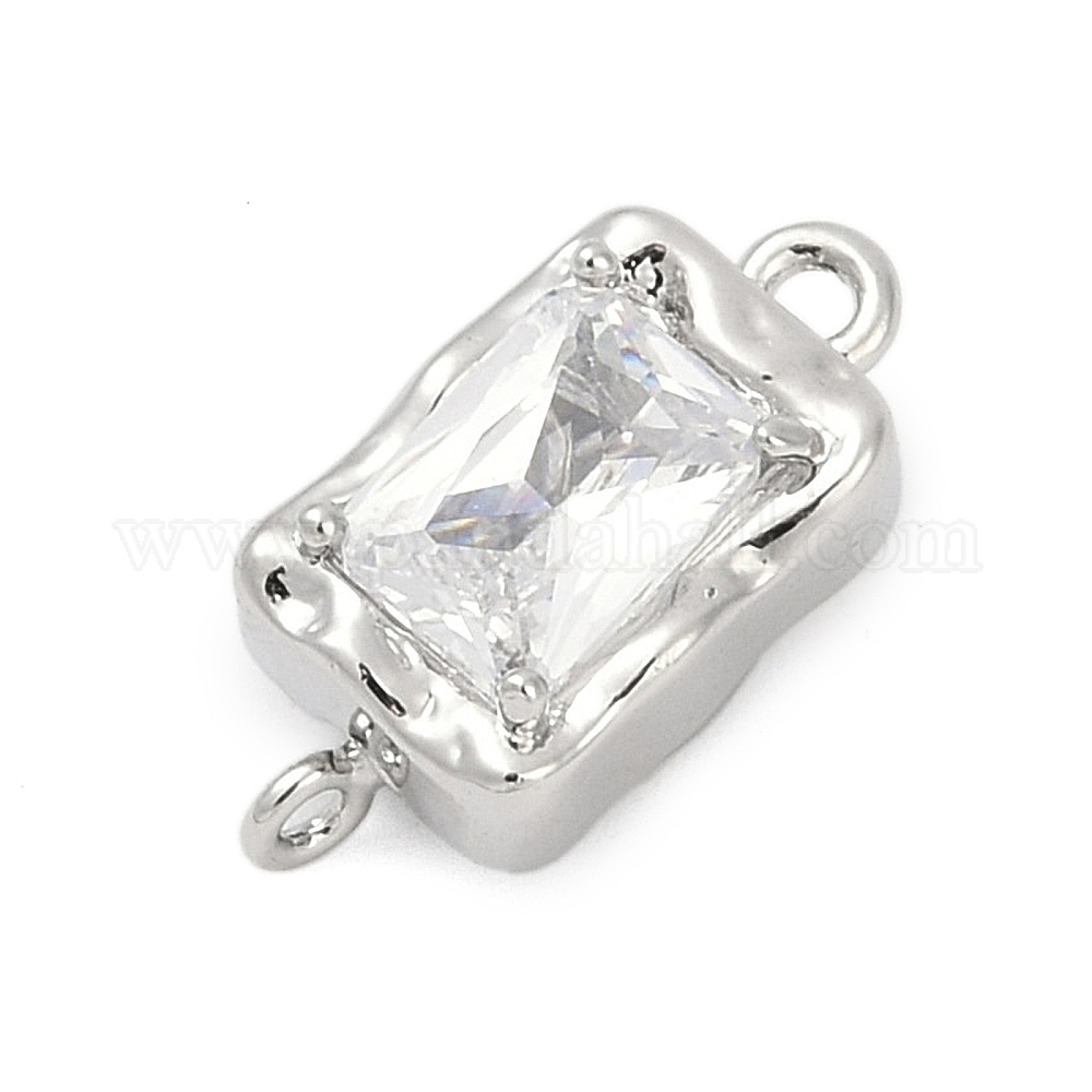 Wholesale Brass Micro Pave Clear Cubic Zirconia Box Clasps - Pandahall.com