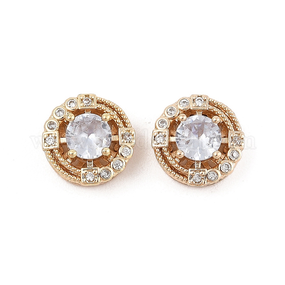 Wholesale Rack Plating Brass Micro Pave Cubic Zirconia Beads ...