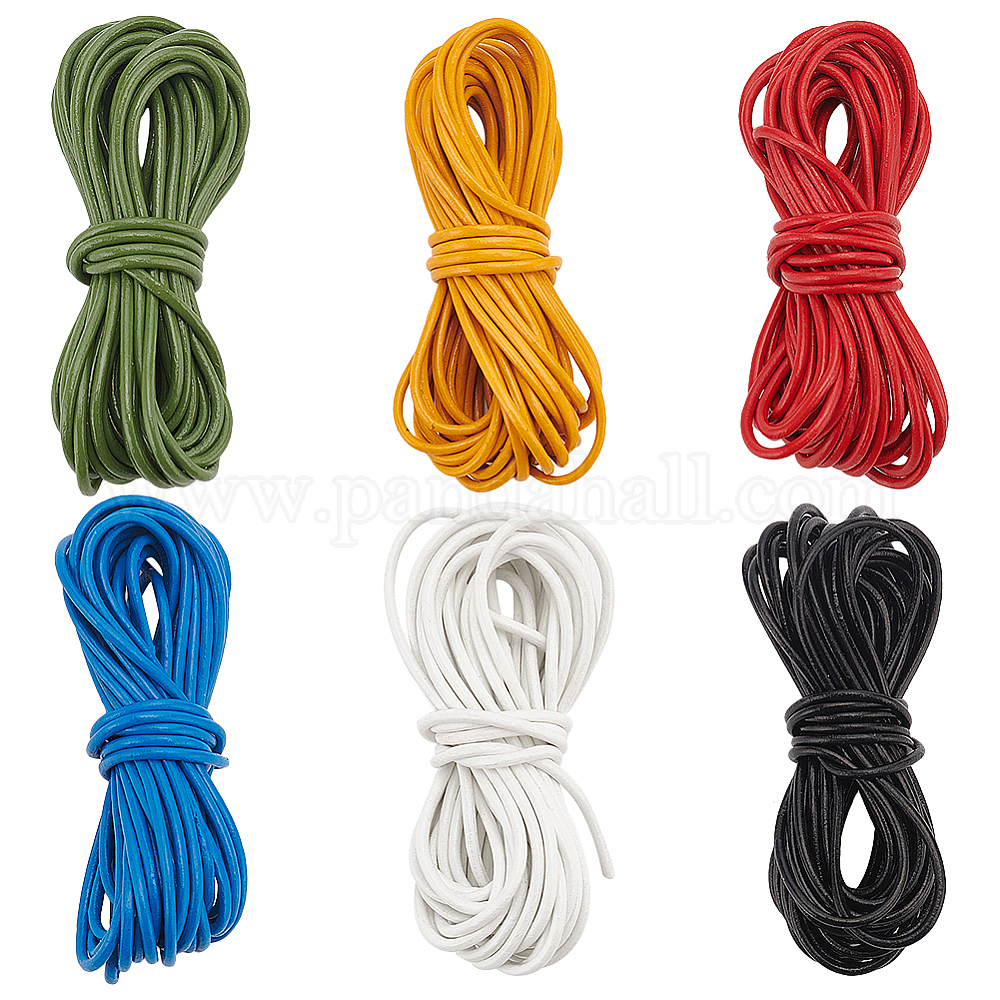Wholesale PandaHall Elite 30 Yards 6 Colors Cowhide Leather Cord ...