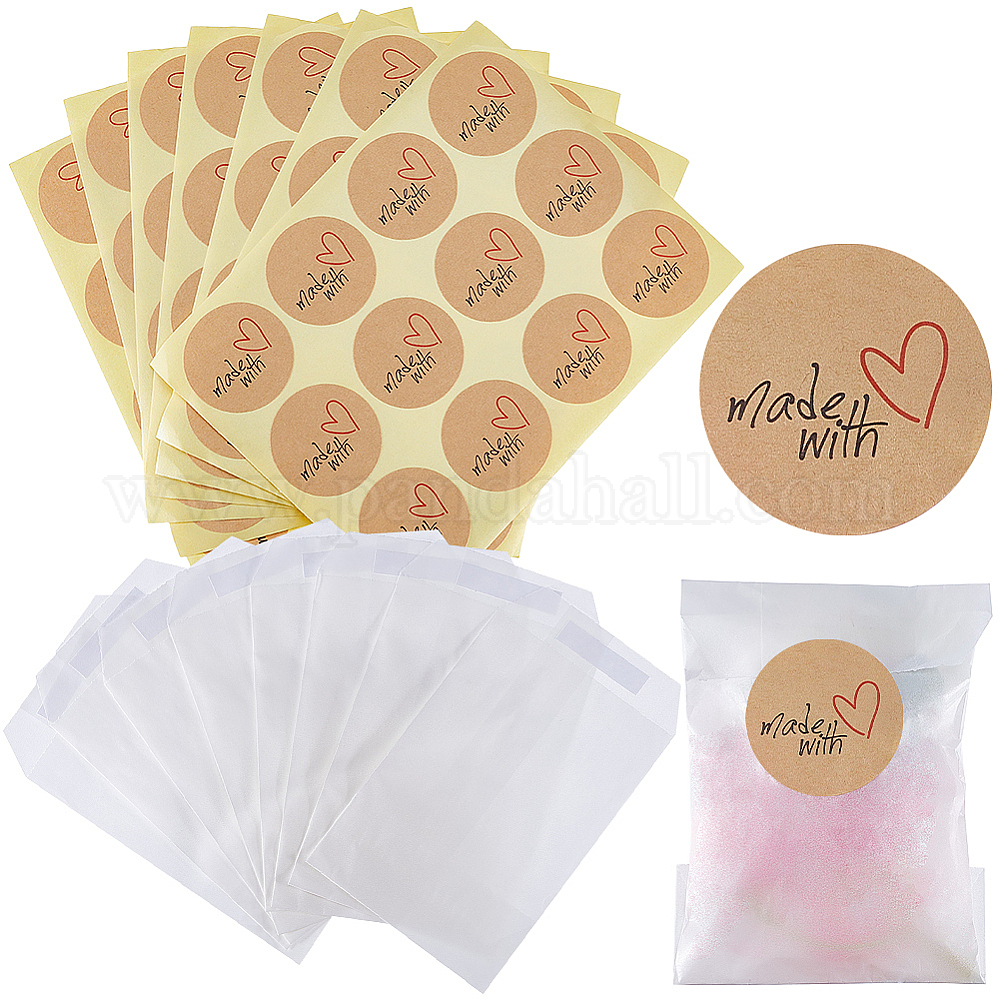 Wholesale 120Pcs Flat Translucent Glassine Waxed Paper Treat Bags ...