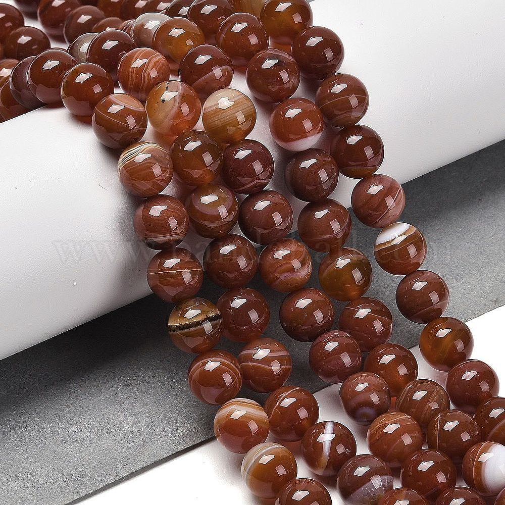 Wholesale Natural Striped Agate/Banded Agate Beads Strands - Pandahall.com
