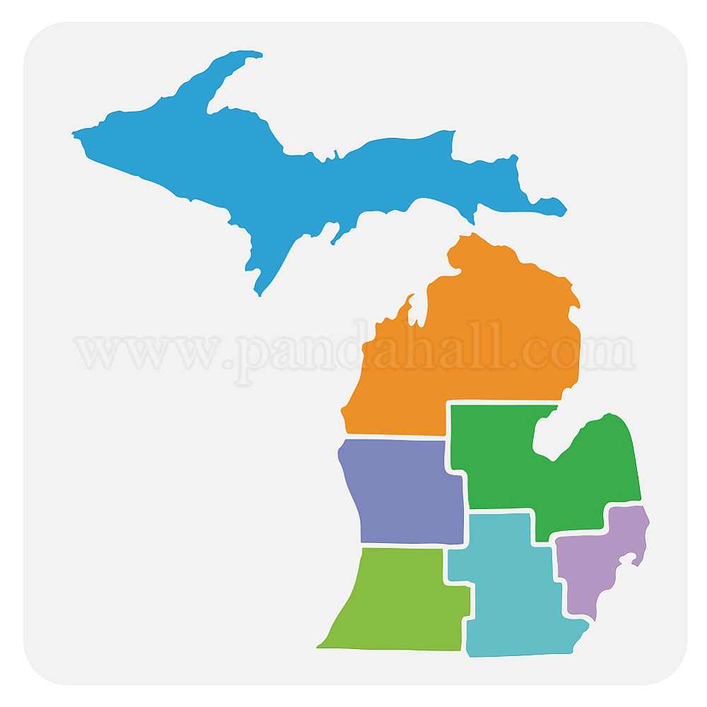 Wholesale FINGERINSPIRE Michigan State Map Painting Stencil 11.8x11.8 ...