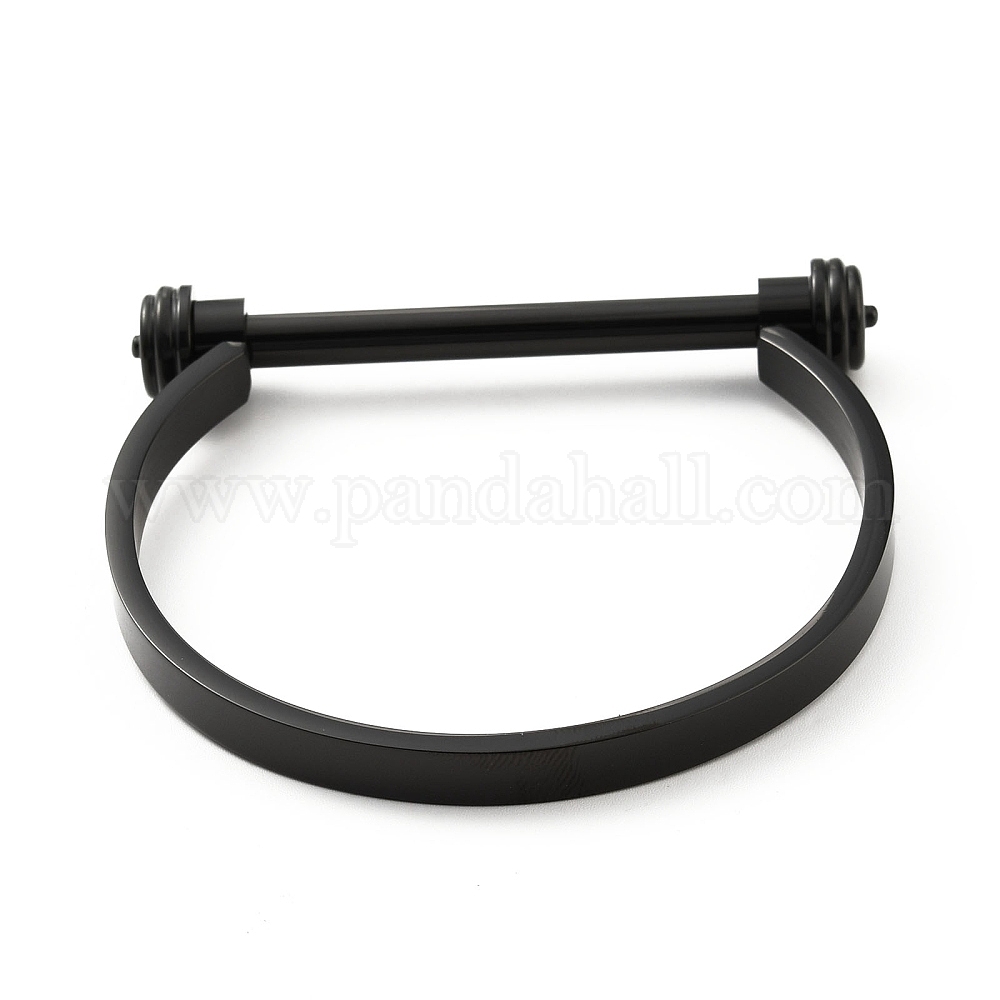 Wholesale 304 Stainless Steel D Shape Bar Screw Bangle - Pandahall.com