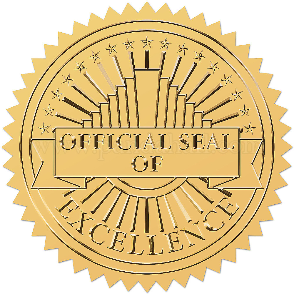 Wholesale Plastic Self Adhesive Gold Foil Embossed Stickers - Pandahall.com