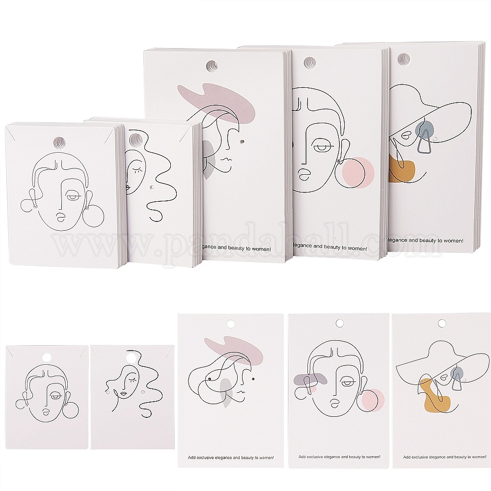 Wholesale 100Pcs 5 Style Cardboard Jewelry Display Cards - Pandahall.com