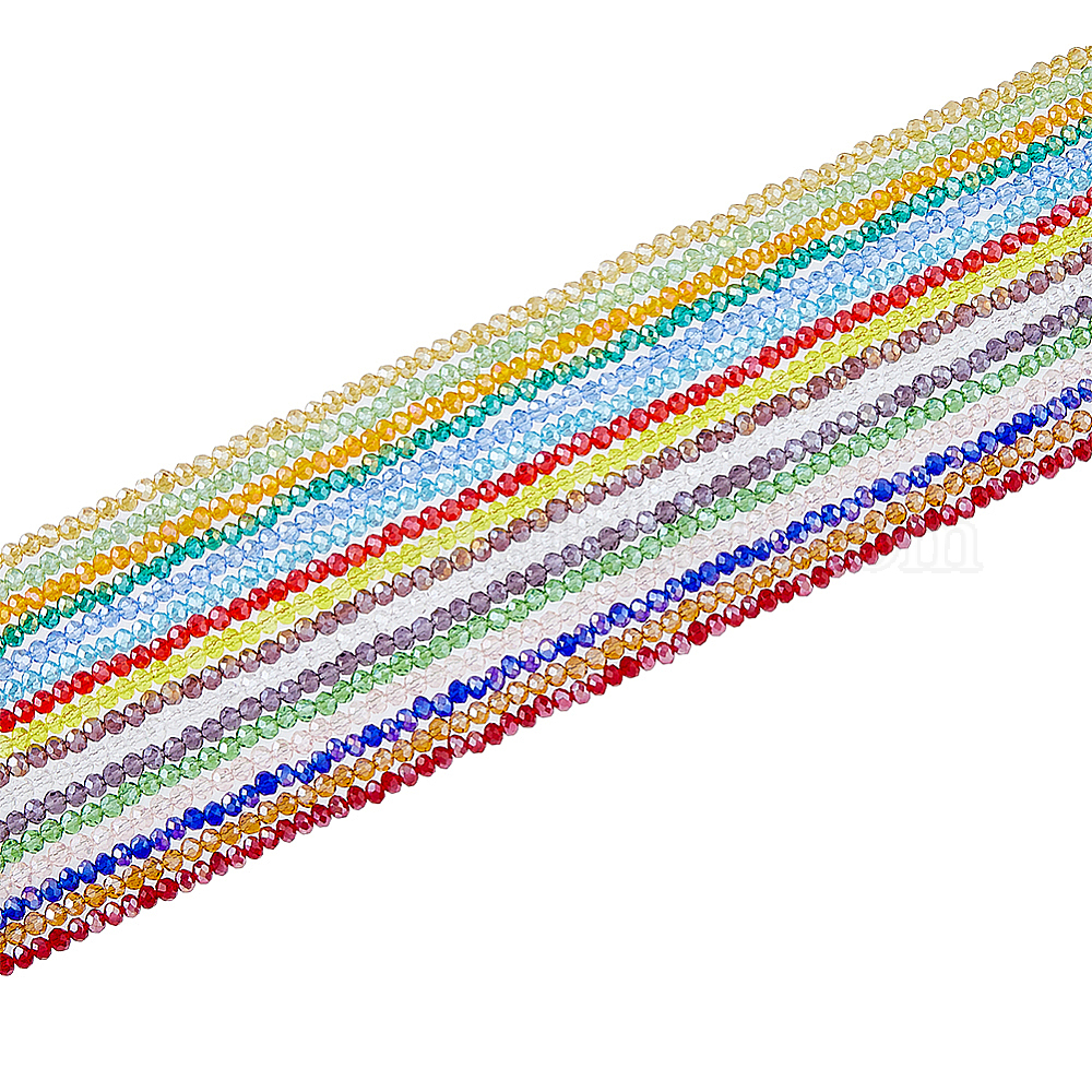 Wholesale 16 Strands 16 Color Electroplate Glass Beads Strands ...