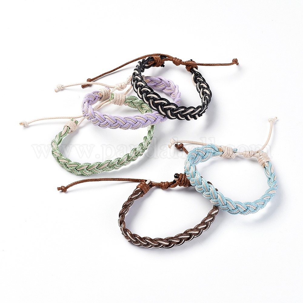 Wholesale Korean Waxed Polyester Cord Braided Bracelets - Pandahall.com