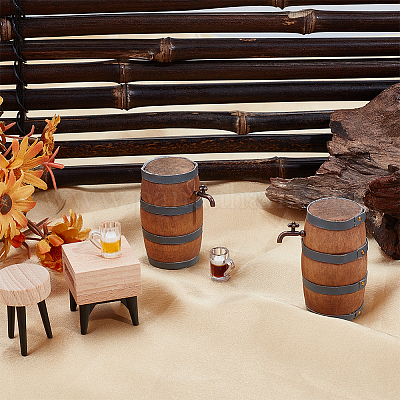 Wholesale 4Pcs 4 Styles Mini Wooden Wine Barrel - Pandahall.com