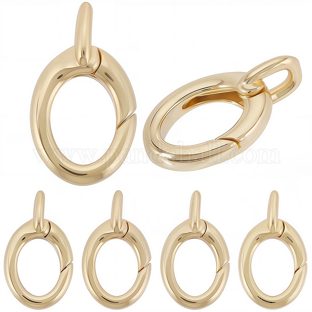 Wholesale 6Pcs Brass Spring Gate Rings - Pandahall.com