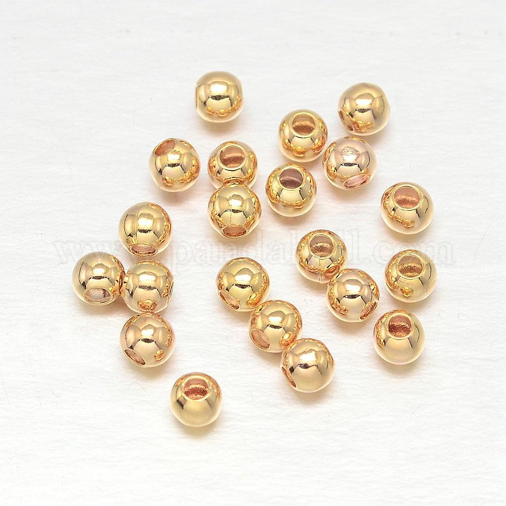 Wholesale Brass Round Spacer Beads - Pandahall.com