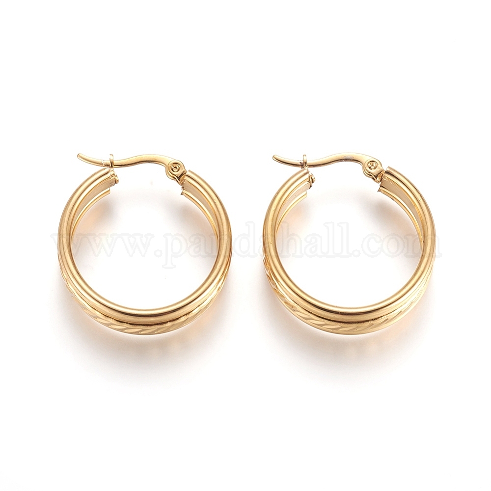 Wholesale 304 Stainless Steel Geometric Hoop Earrings - Pandahall.com
