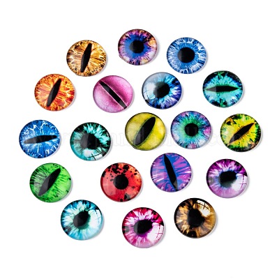 Wholesale Dragon Eye Half Round/Dome Printed Glass Cabochons ...