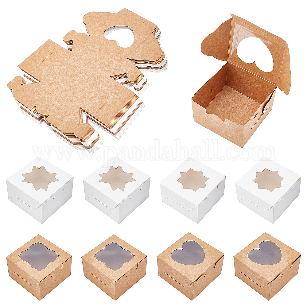 Wholesale 36Pcs 4 Style Square Kraft Paper Candy Boxes - Pandahall.com