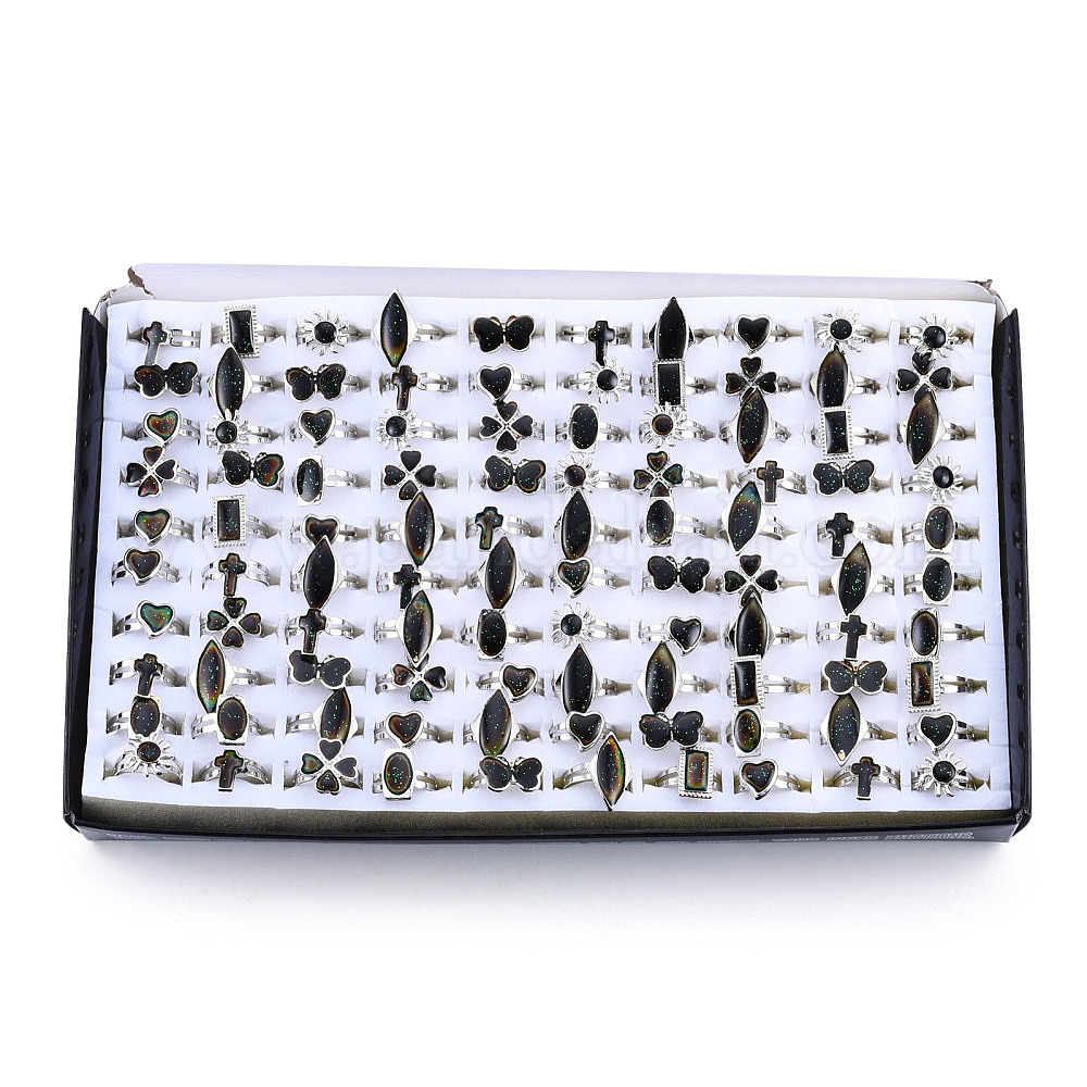 Wholesale 100Pcs Iron Mood Rings Set - Pandahall.com
