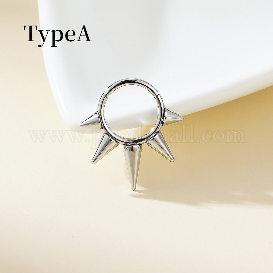 Wholesale 316 Surgical Stainless Steel Spike Hoop Nose Rings - Pandahall.com