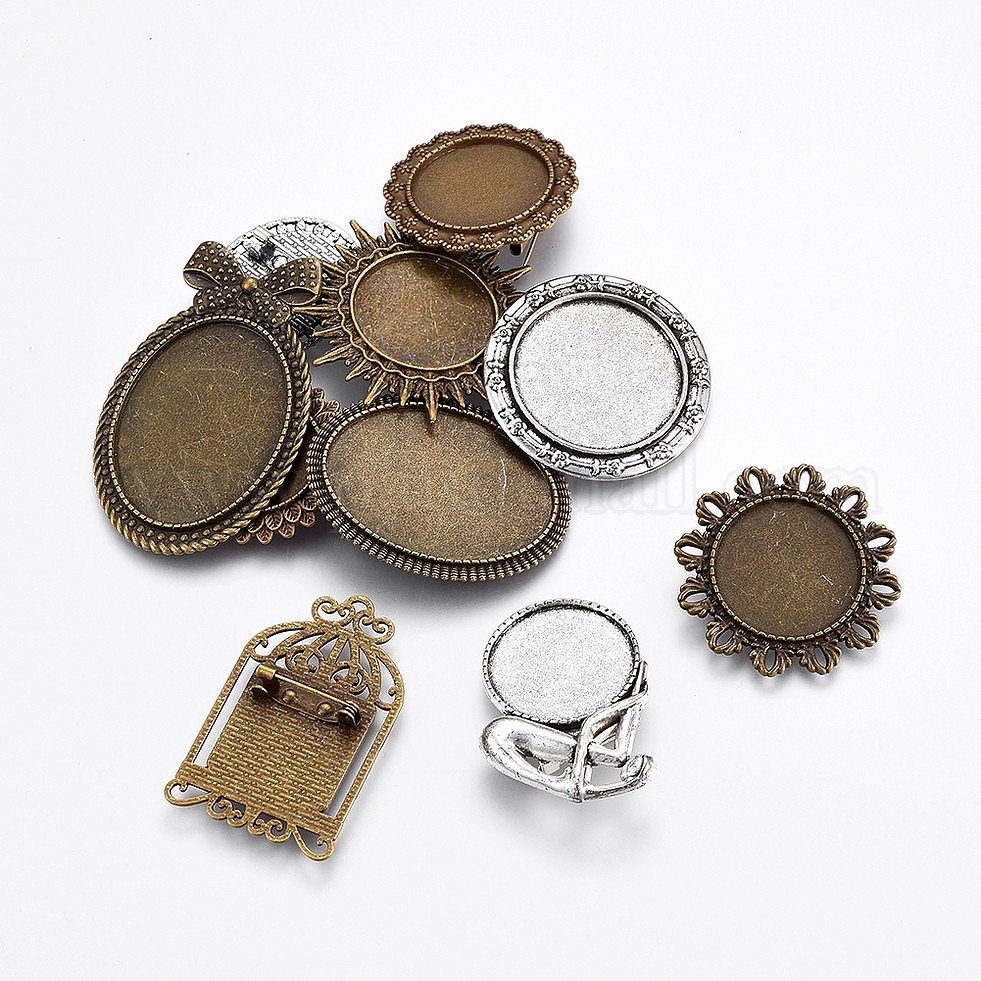 Wholesale Tibetan Style Brooch Cabochon Settings - Pandahall.com