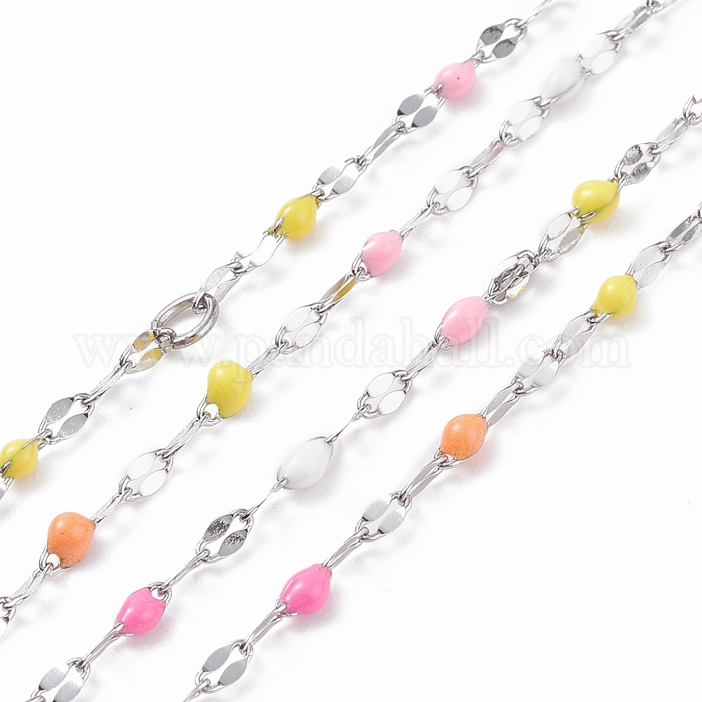 Wholesale 304 Stainless Steel Dapped Flat Oval Link Chains - Pandahall.com