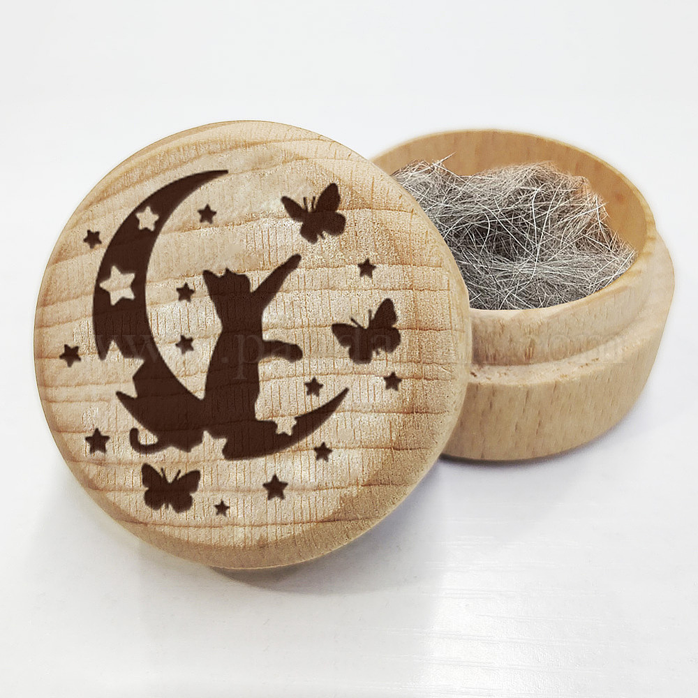 Wholesale Beech Wooden Engraved My First Curl Box - Pandahall.com