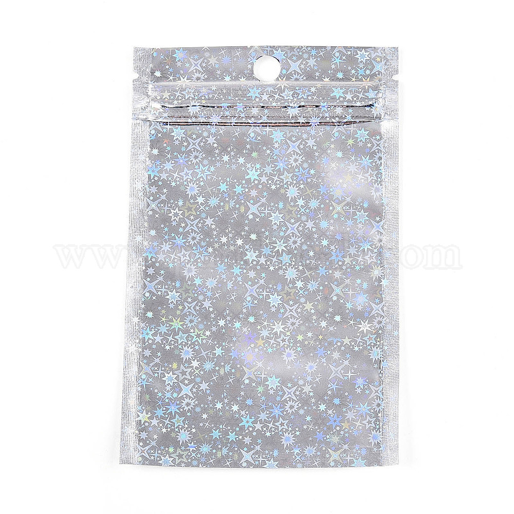 Wholesale Glitter Holographic Star Plastic Packaging Yin-yang Zip Lock ...