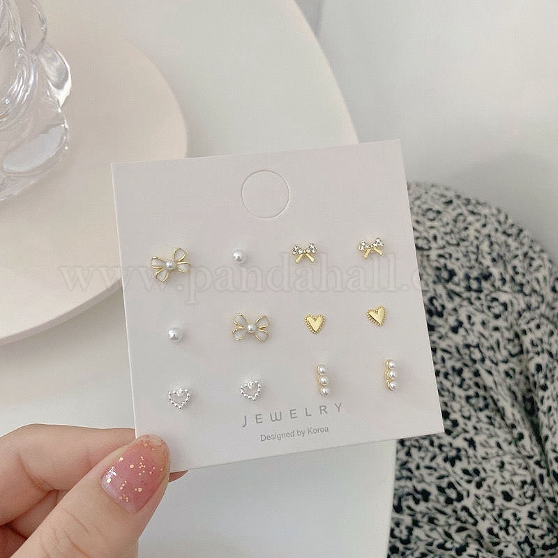 Wholesale 6 Pairs Anti-Tarnish Exquisite Alloy Stud Earrings Sets for ...