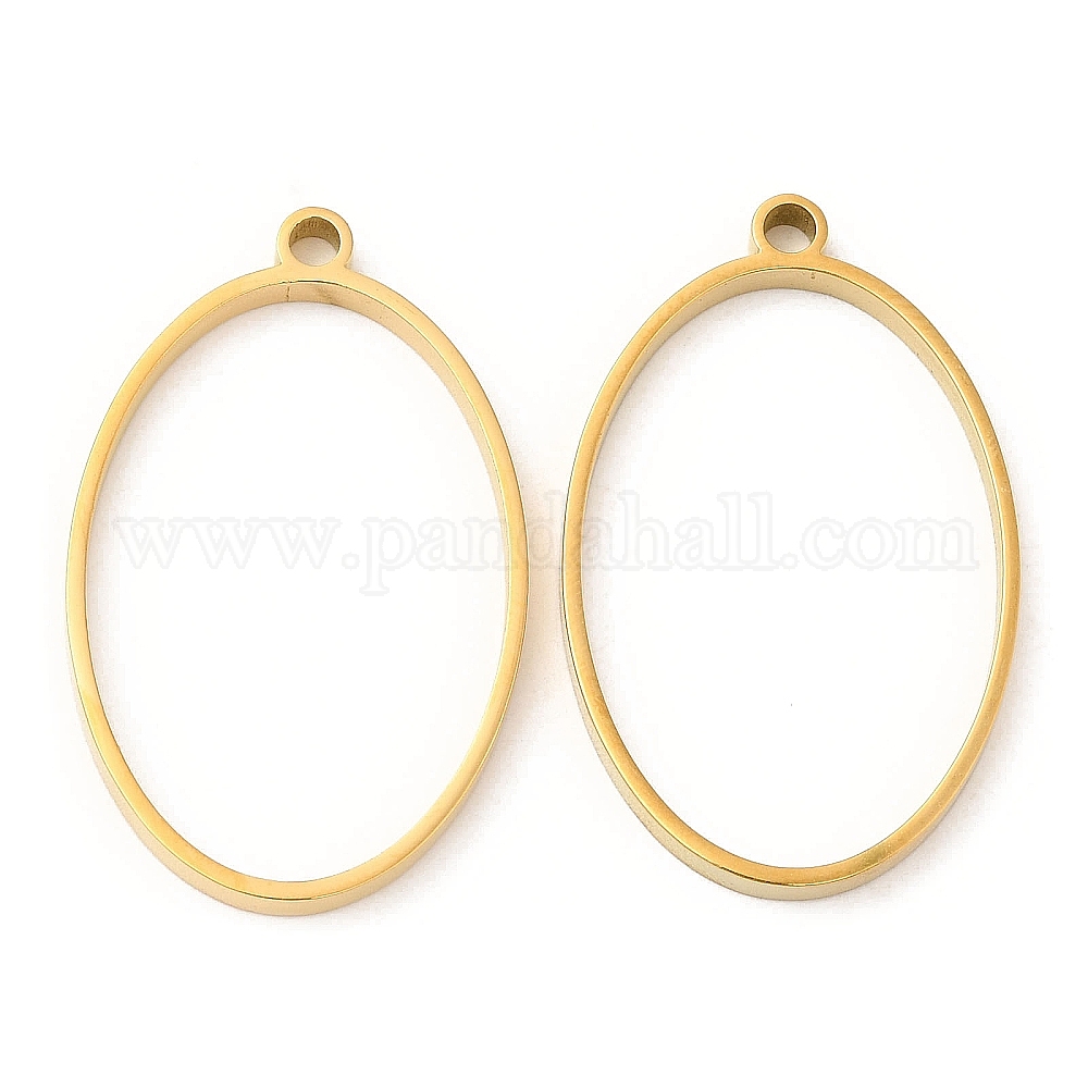 Wholesale 304 Stainless Steel Open Back Bezel Oval Pendants - Pandahall.com