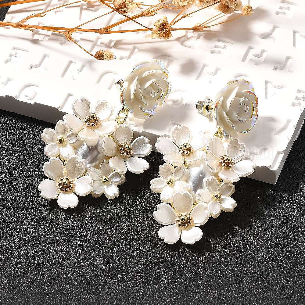 Wholesale Alloy & 925 Sterling Silver & Acrylic Dangle Stud Earrings - Pandahall.com