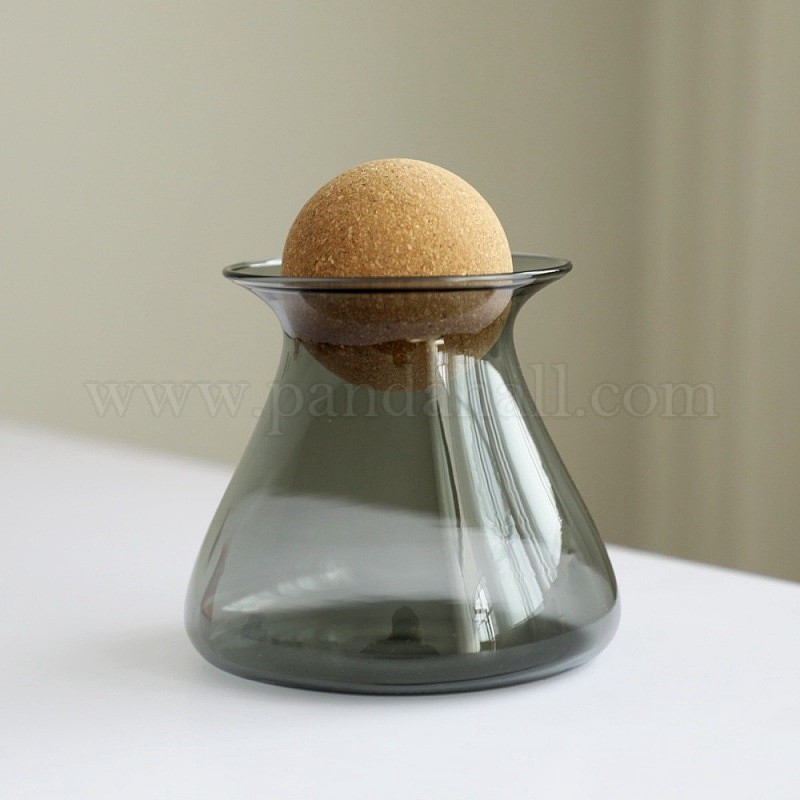 Wholesale Small Colored Glass Storage Container with Ball Cork Lid ...