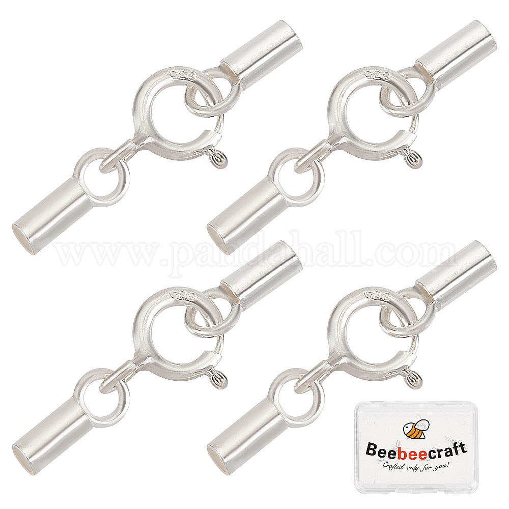Wholesale 4 Sets 925 Sterling Silver Spring Ring Clasps - Pandahall.com