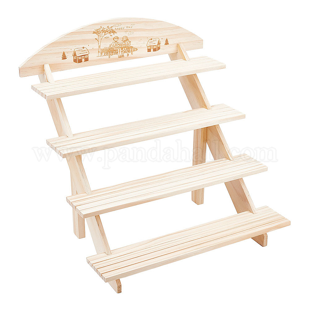 Wholesale 4-Tier Pine Wood Retail Display Racks - Pandahall.com