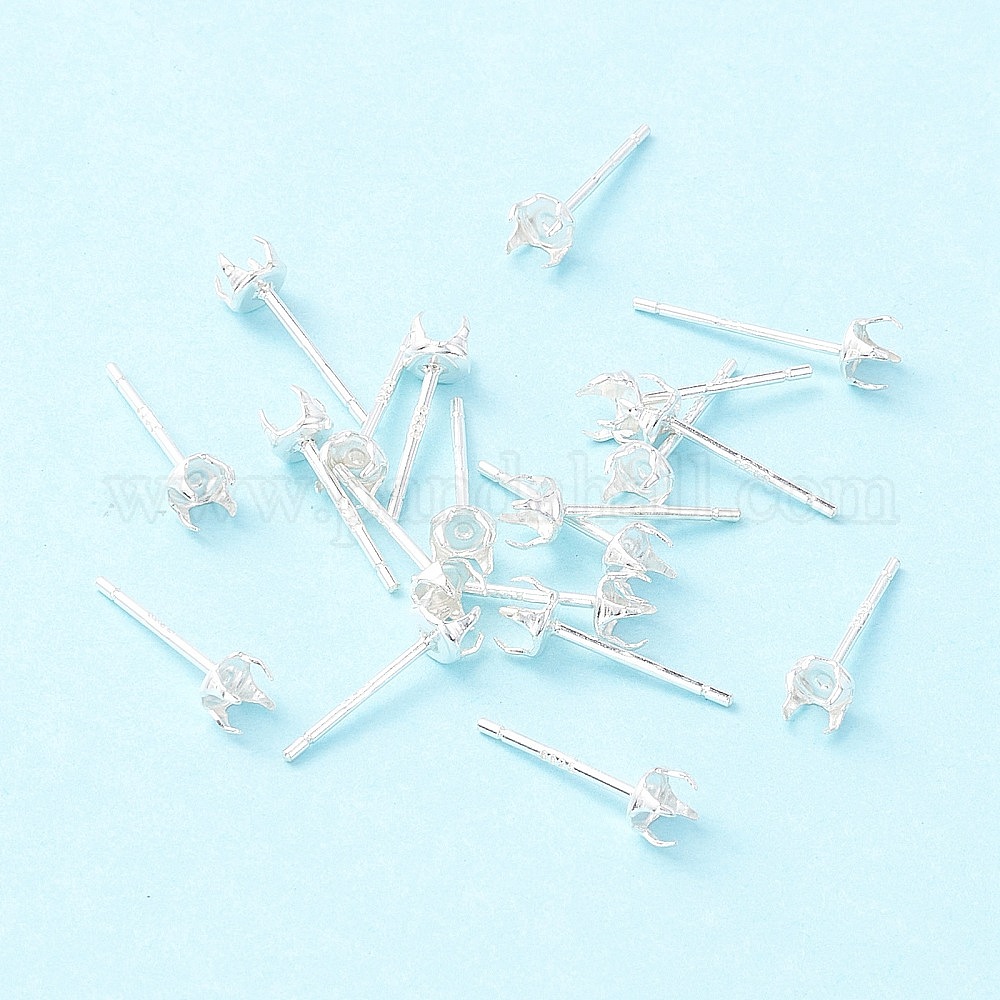 Wholesale 925 Sterling Silver Post Stud Earring Settings - Pandahall.com