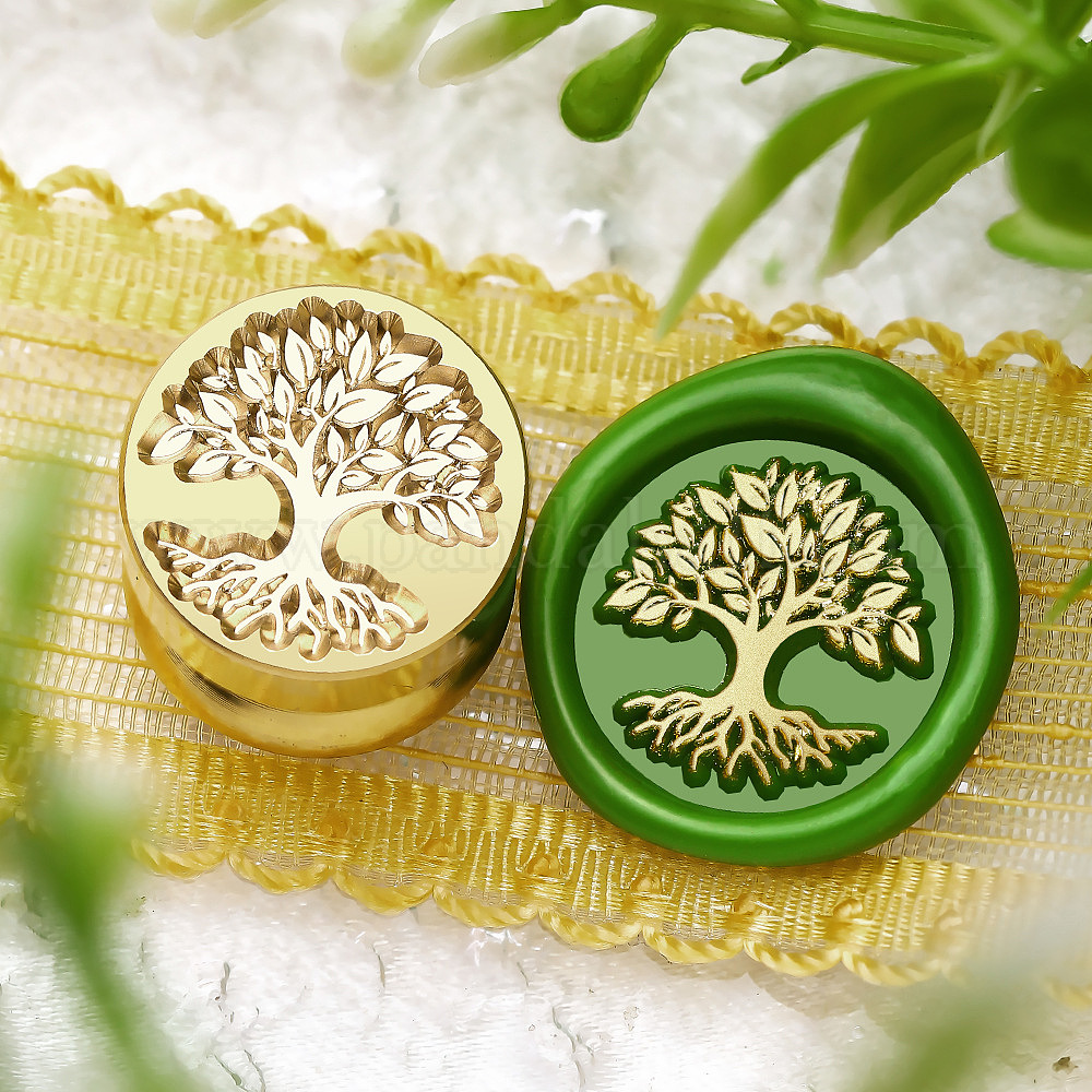 Wholesale Golden Tone Round Wax Seal Brass Stamp Heads - Pandahall.com