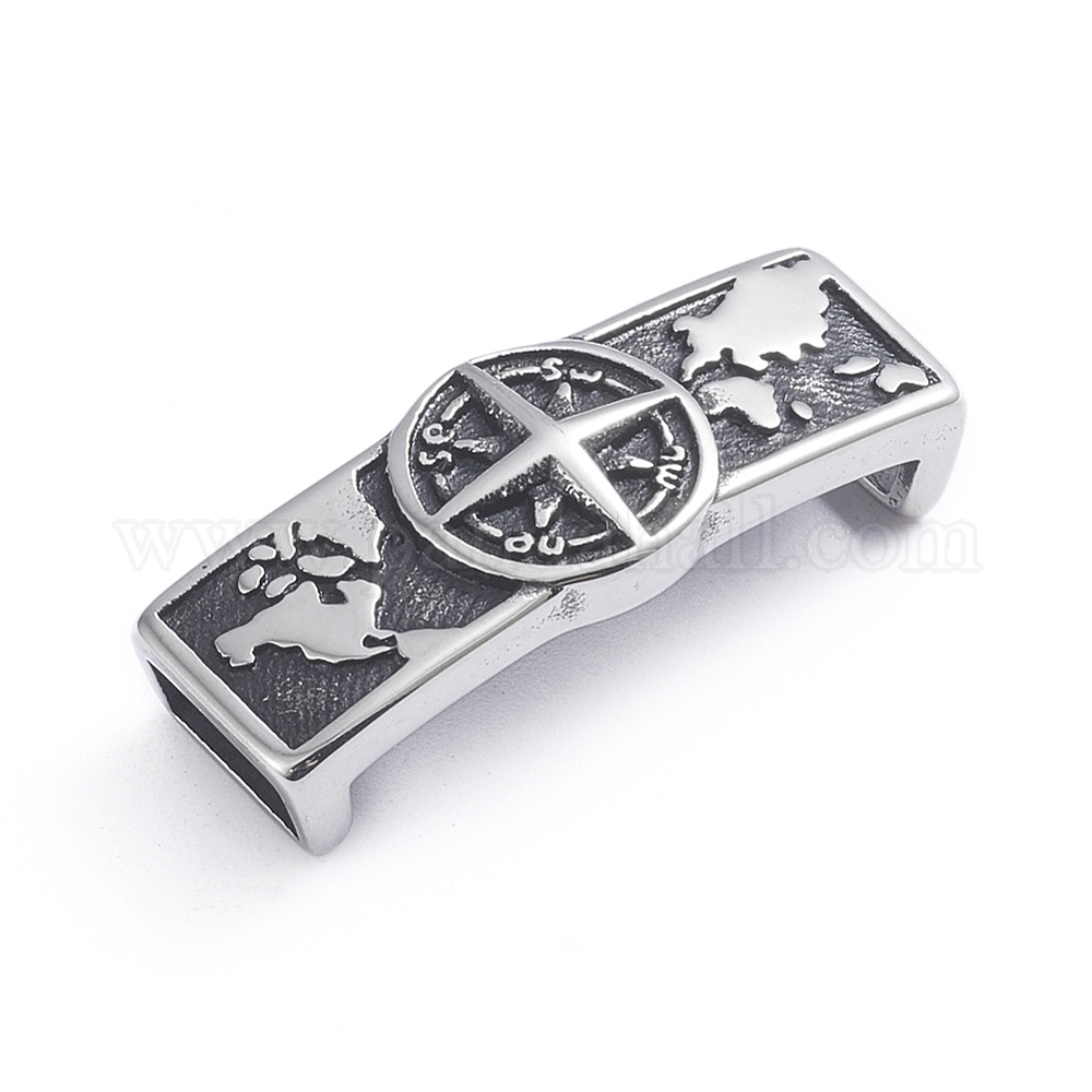 Wholesale Retro 304 Stainless Steel Slide Charms/Slider Beads ...