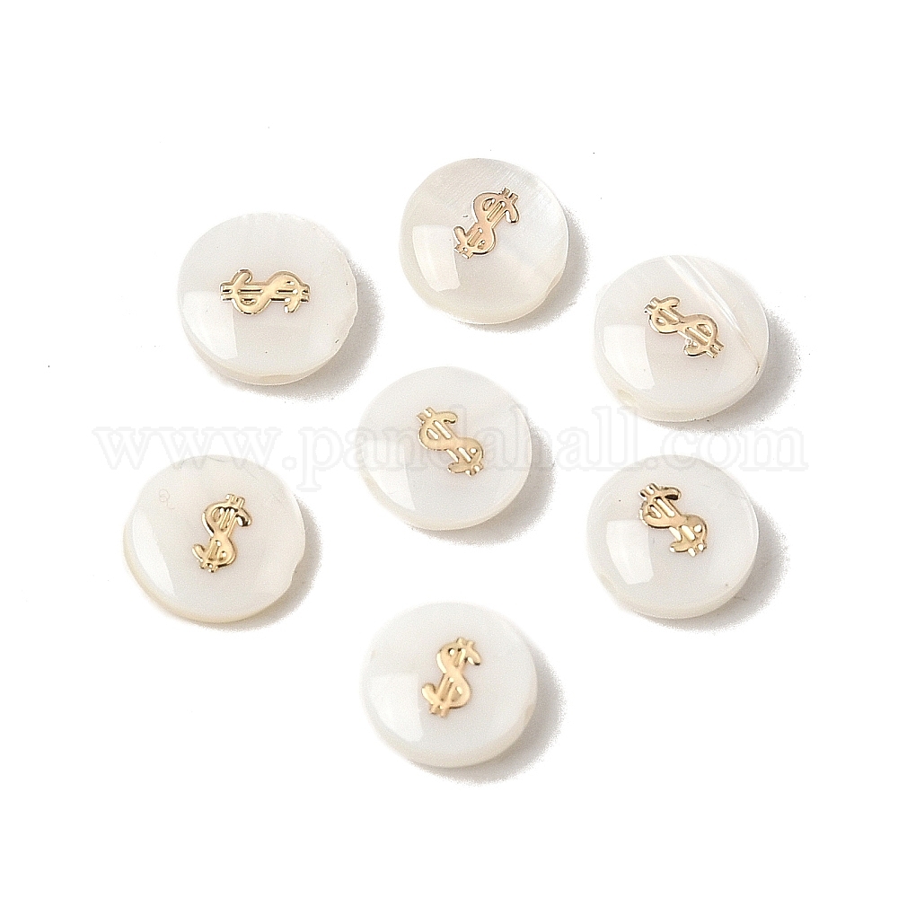 Wholesale Natural Freshwater Shell Flat Round Beads - Pandahall.com