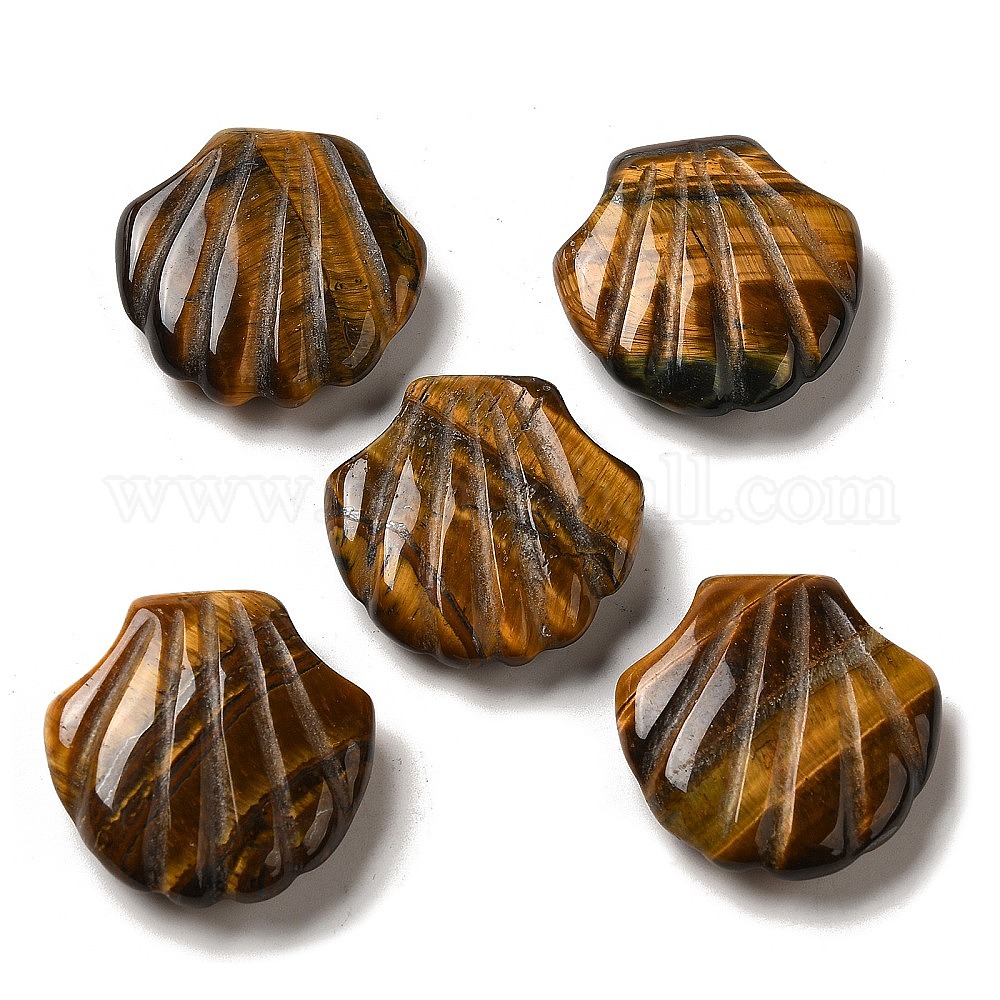 Wholesale Natural Tiger Eye Carved Healing Shell Figurines - Pandahall.com
