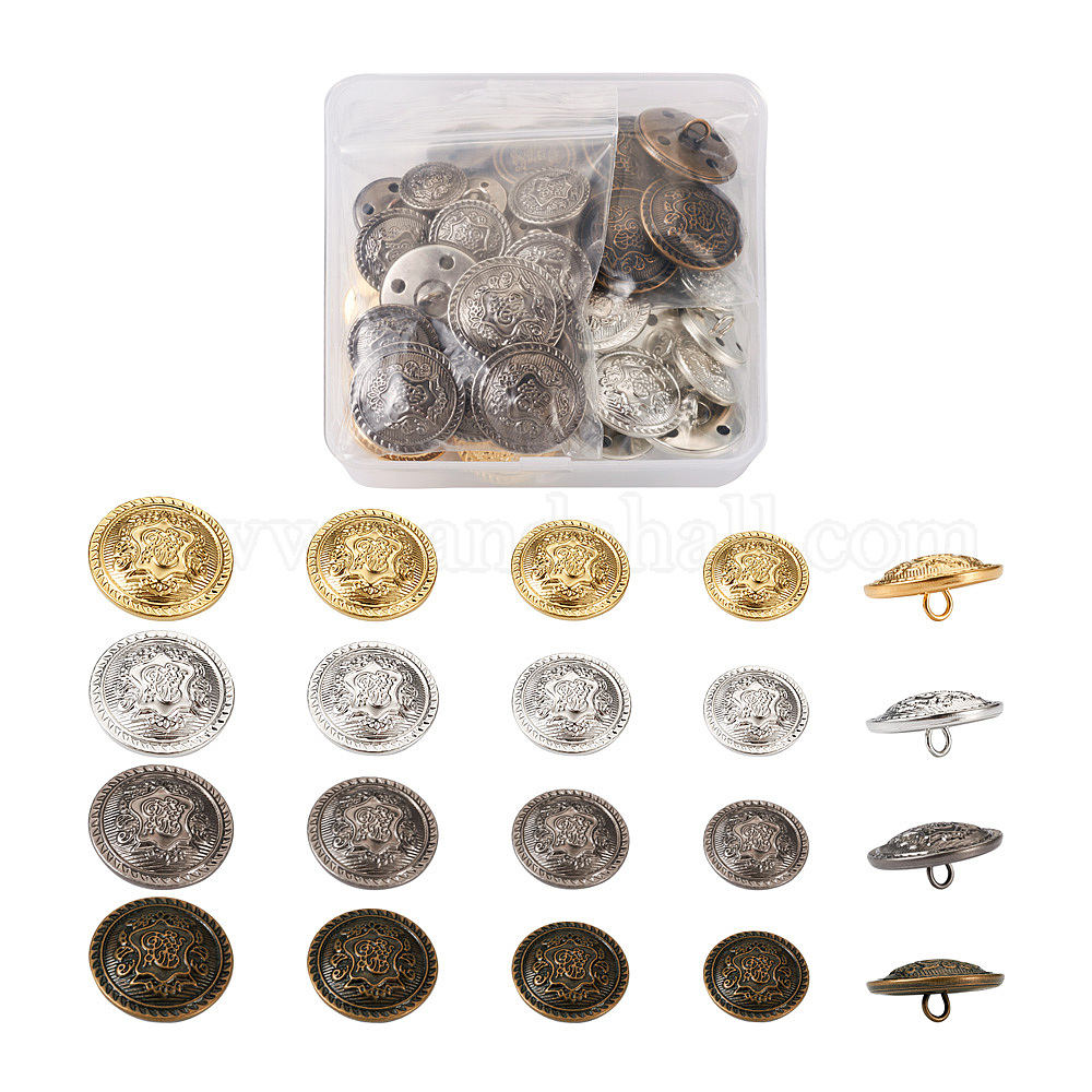 Wholesale 64Pcs 16 Style Brass Shank Buttons - Pandahall.com