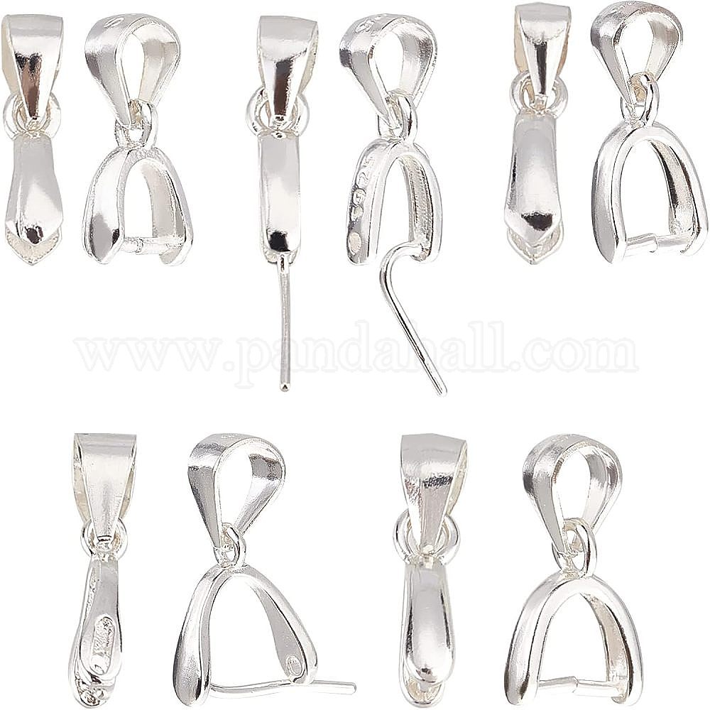 Wholesale 10Pcs 5 Style 925 Sterling Silver Ice Pick Pinch Bails ...