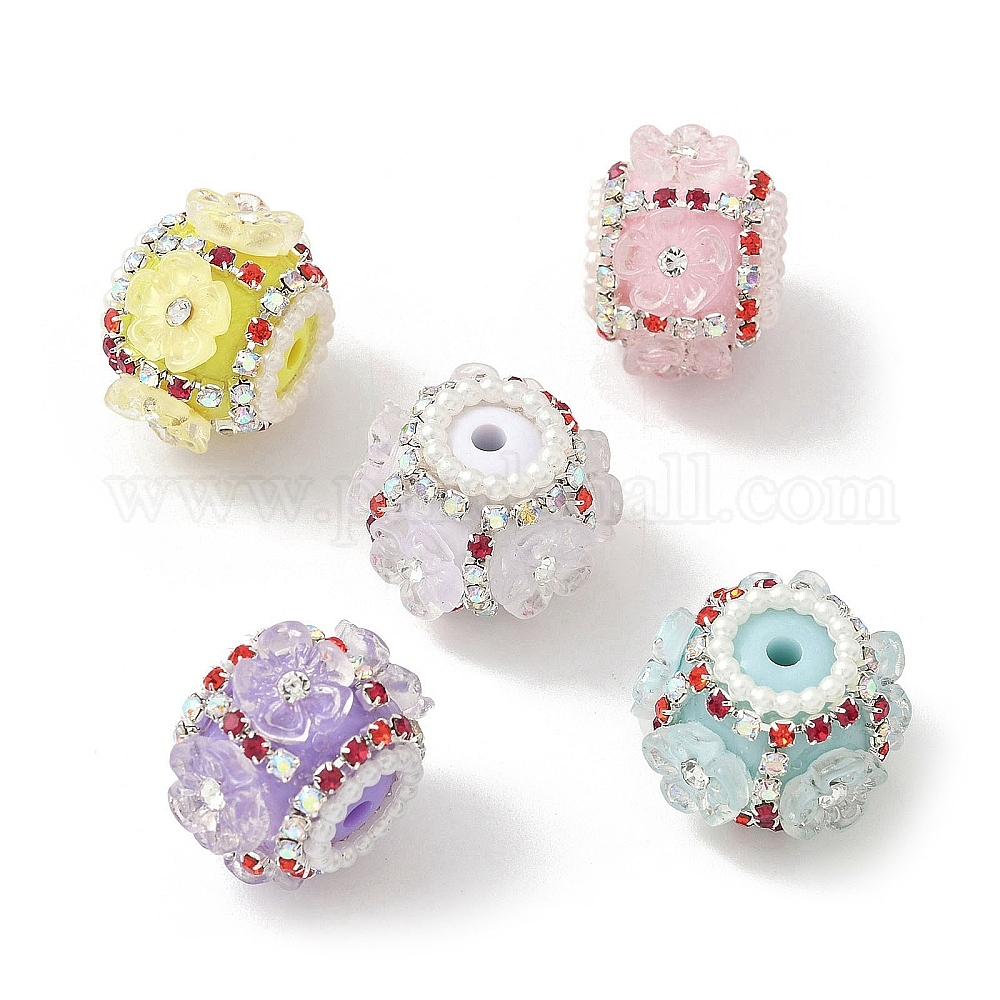 Wholesale Flower Style Resin Rhinestone Beads - Pandahall.com