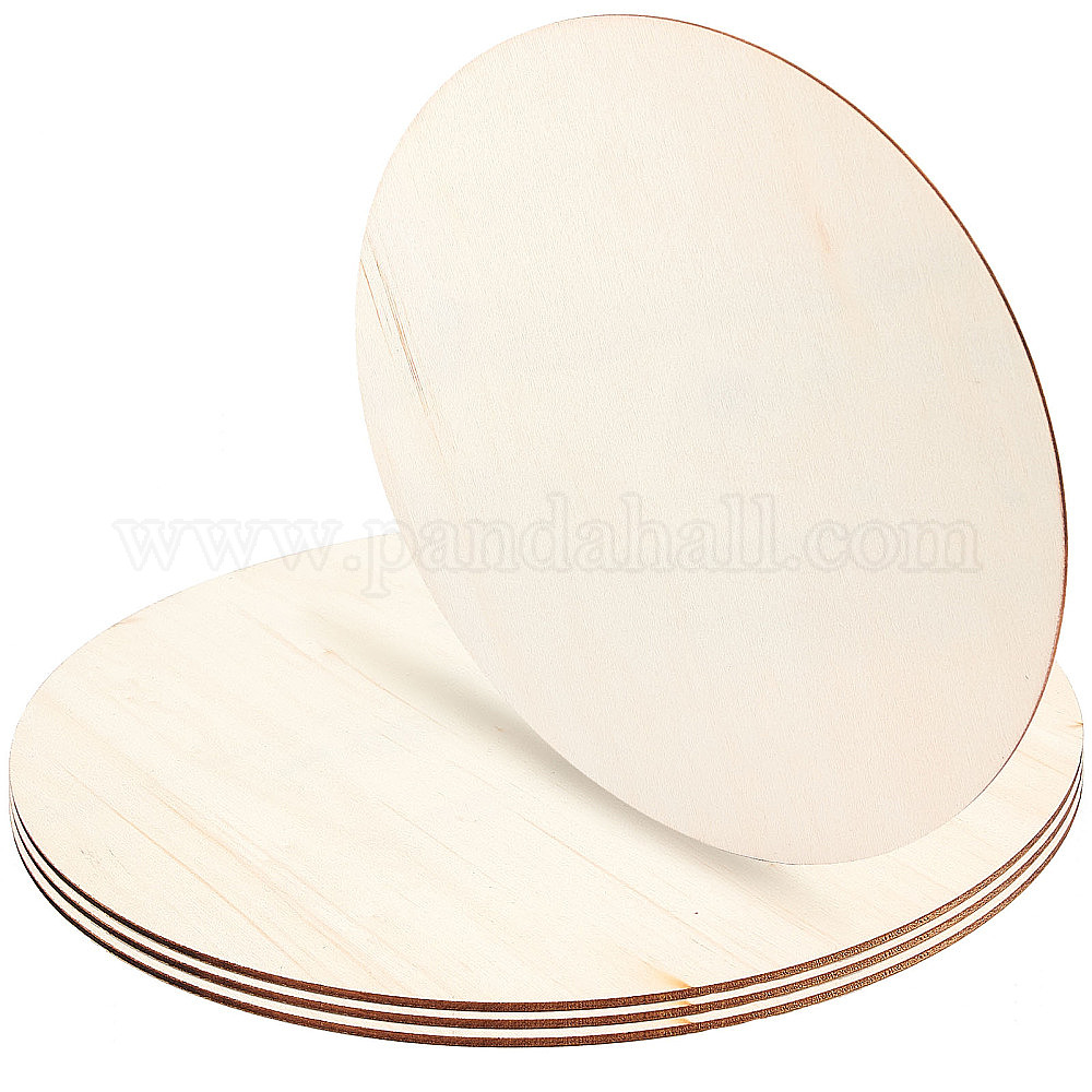 Wholesale Flat Round Shape Unfinished Wood Slices - Pandahall.com