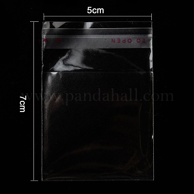 セロハンのOPP袋 小さなジュエリー収納袋 粘着シールバッグ 長方形 透明 7x5cm 一方的な厚さ：0.035mm インナー対策：5x5のCMの通販 - PandaHall（パンダホール）