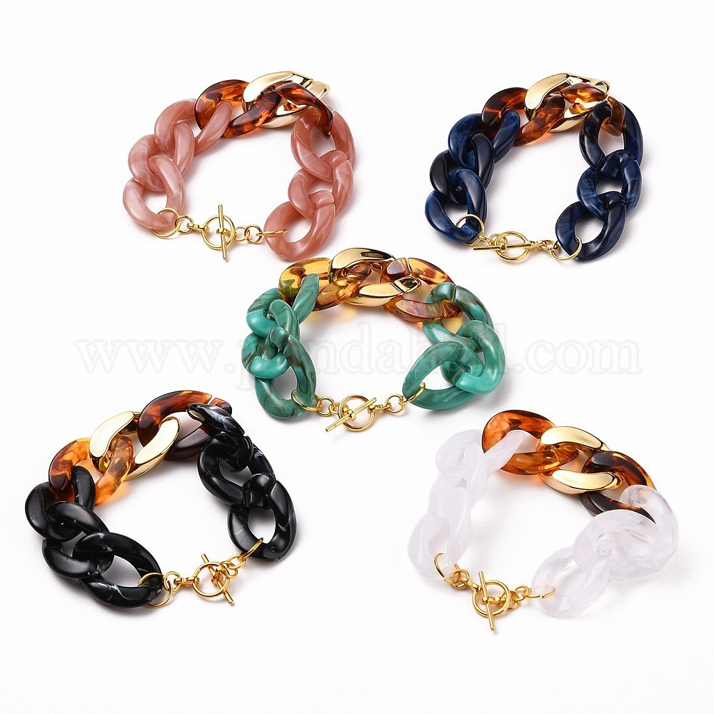 Wholesale Acrylic Cuban Link Chain Bracelets - Pandahall.com