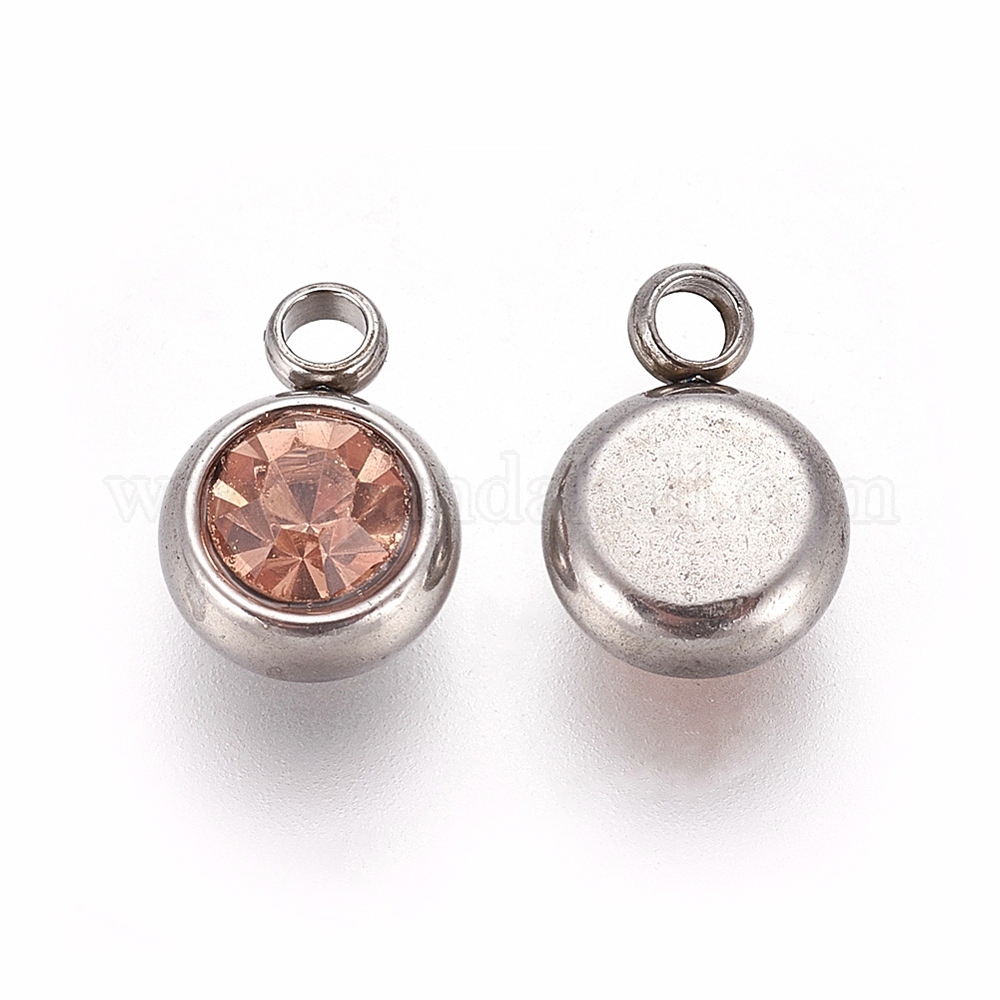 Wholesale 201 Stainless Steel Rhinestone Charms - Pandahall.com