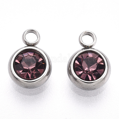 Wholesale 201 Stainless Steel Rhinestone Charms - Pandahall.com
