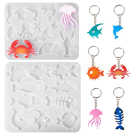 Wholesale 2Pcs 2 Styles DIY Pendant Silhouette Silicone Molds ...