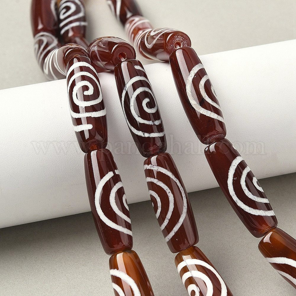 Wholesale Rice Shape Tibetan Style dZi Beads Strands - Pandahall.com