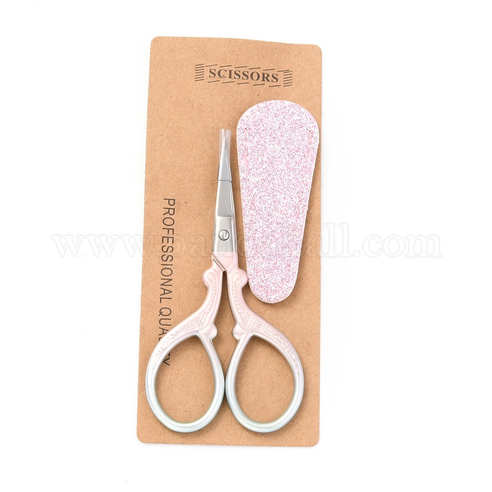 ステンレスはさみ キラキラパウダー保護ジャケット付き ピンク 9.3x4.75x0.4cmの通販 - PandaHall（パンダホール）